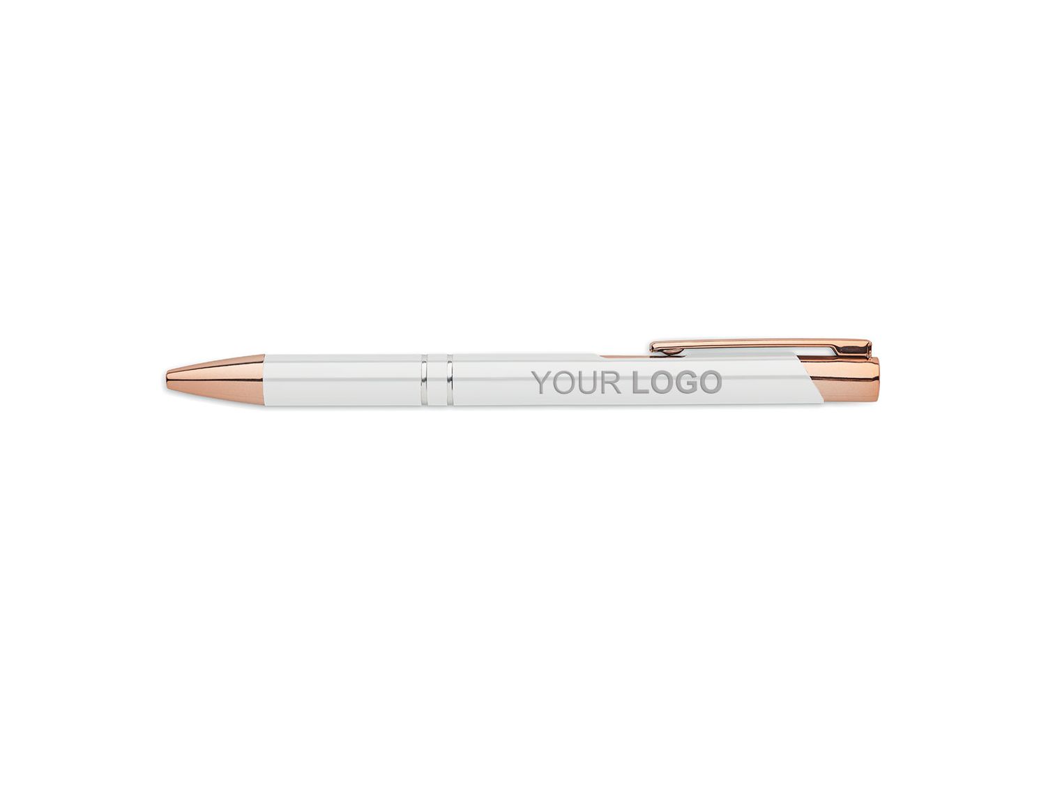 Pix elegant din aluminiu reciclat rosegold alb – Personalizat cu logo ...